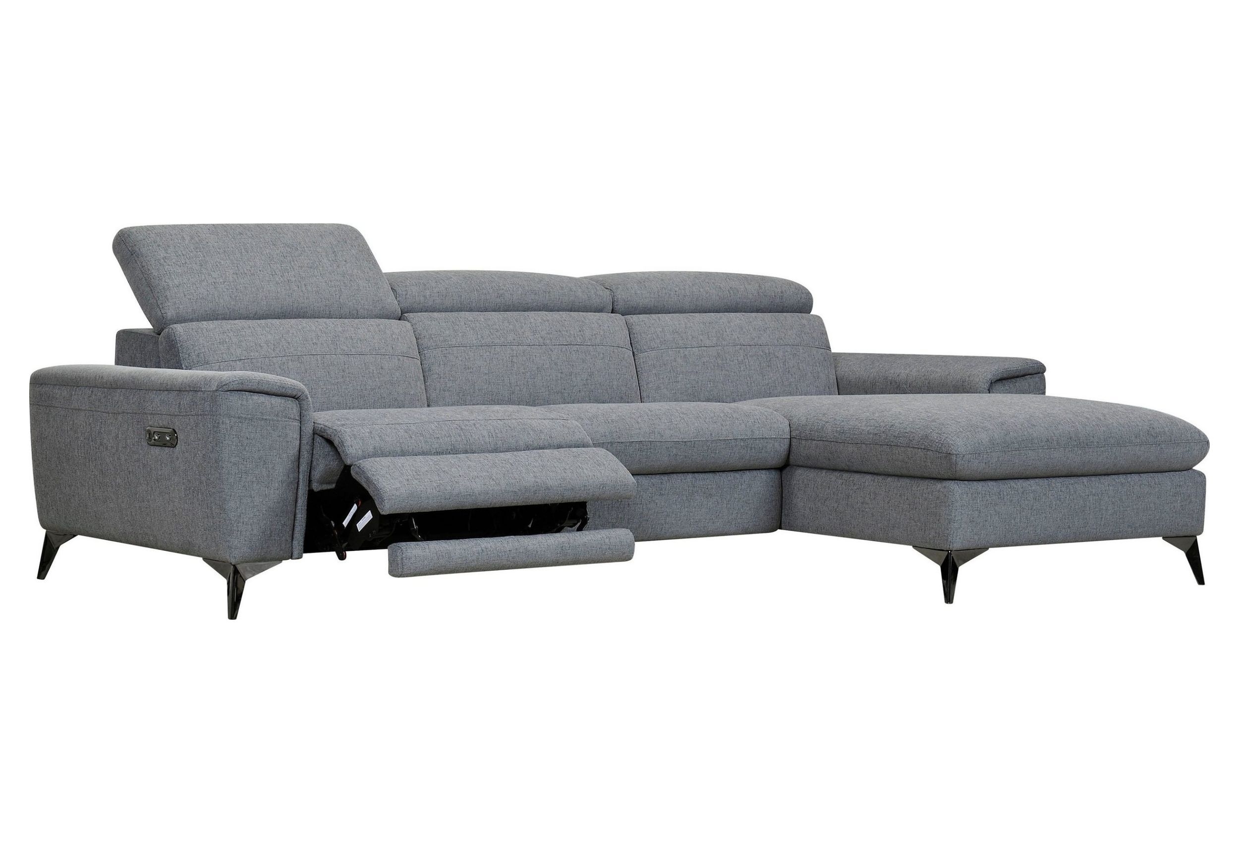 Eckcouch Theron rechts - mit Relax - Dunkelgrau | Sofas zum halben Preis