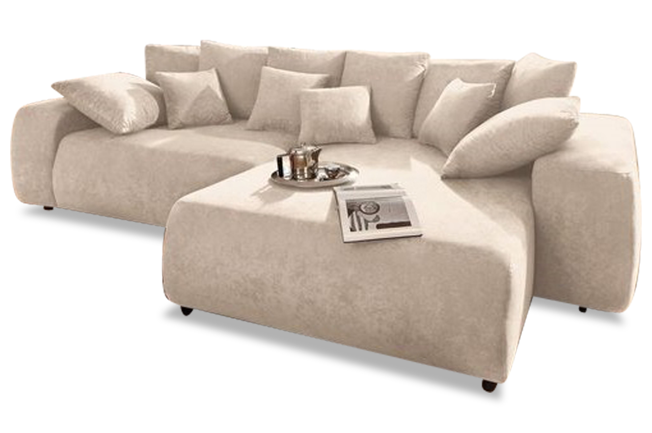 Ecksofa rechts mit Schlaffunktion Beige Sofas zum halben Preis