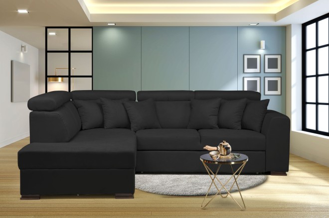 Sofa L Form Edi new links mit Schlaffunktion Anthrazit Sofas zum halben Preis